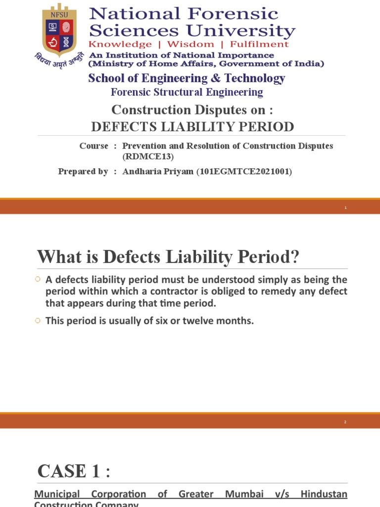 Dispute Cases On Defects Liability Period | PDF | Arbitration | Legal ...