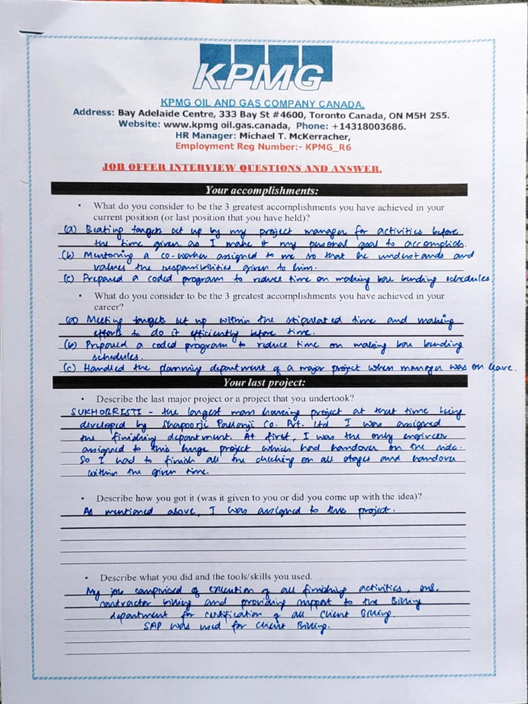 KPMG Offer Interview | PDF