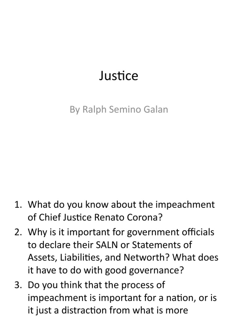 Justice: by Ralph Semino Galan | Download Free PDF | Impeachment | Justice
