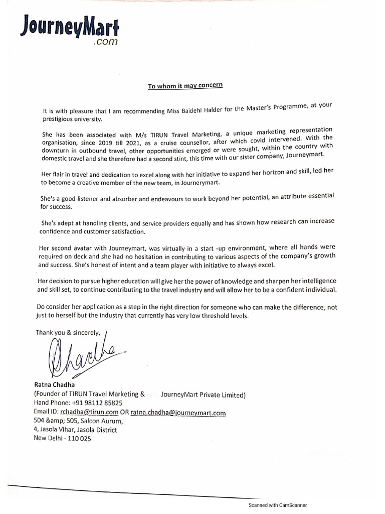 Sample Work LOR | PDF