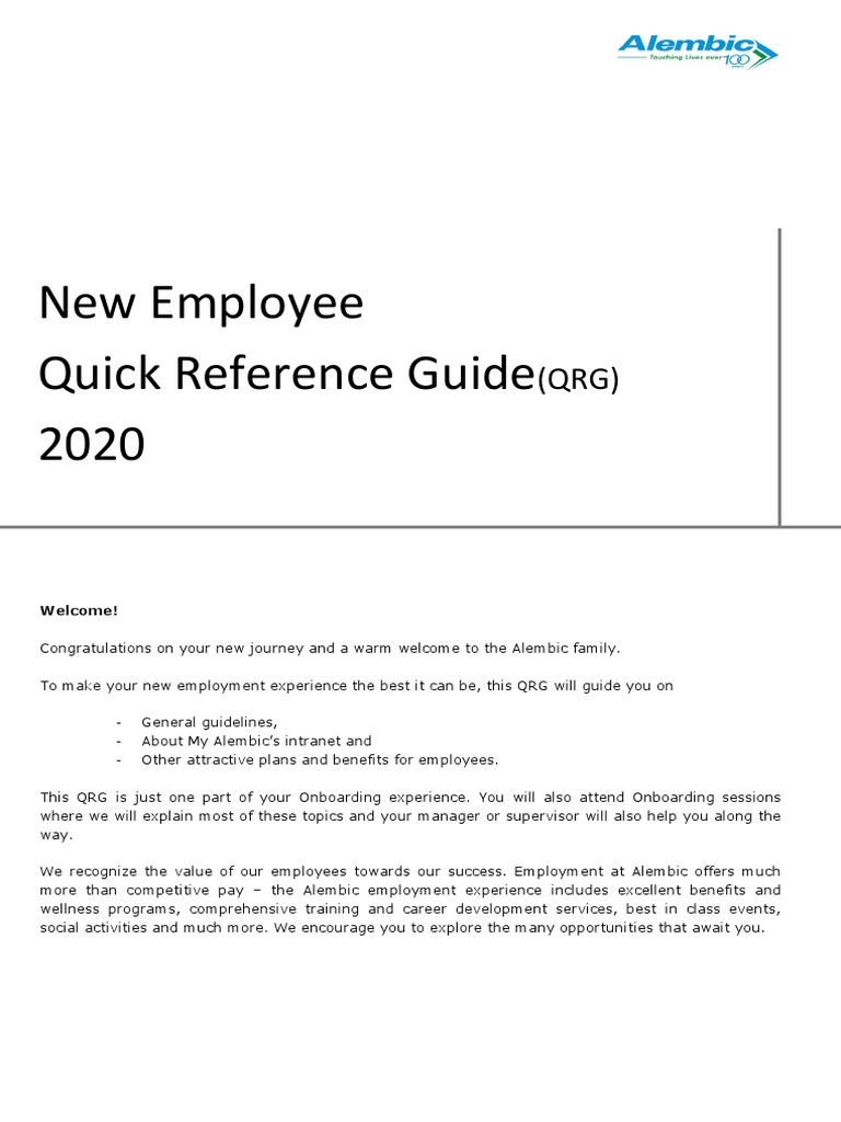 New Employee Quick Reference Guide 2020: Welcome! | PDF | Employment ...