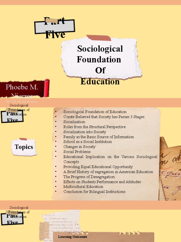 Sociological Foundations of Education | PDF | Socialization | Sociology