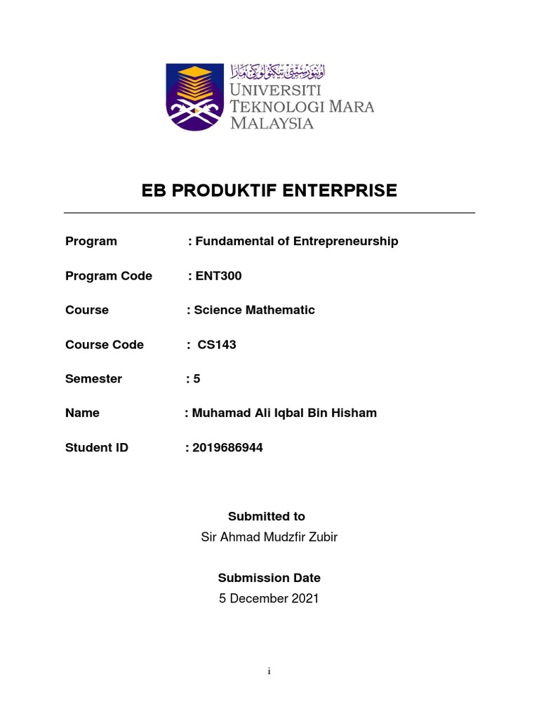 Business Opportunity Report: ENT300 | PDF | Expense | Income