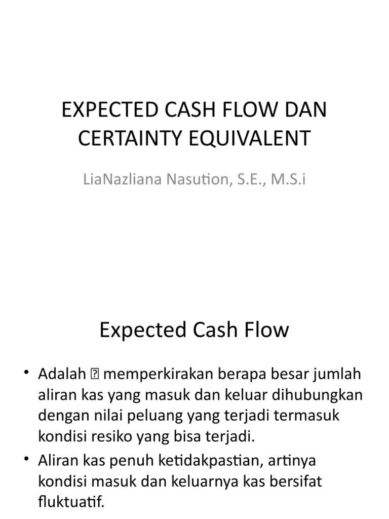 Expected Cash Flow Dan Certainty Equivalent | PDF | Bisnis ...
