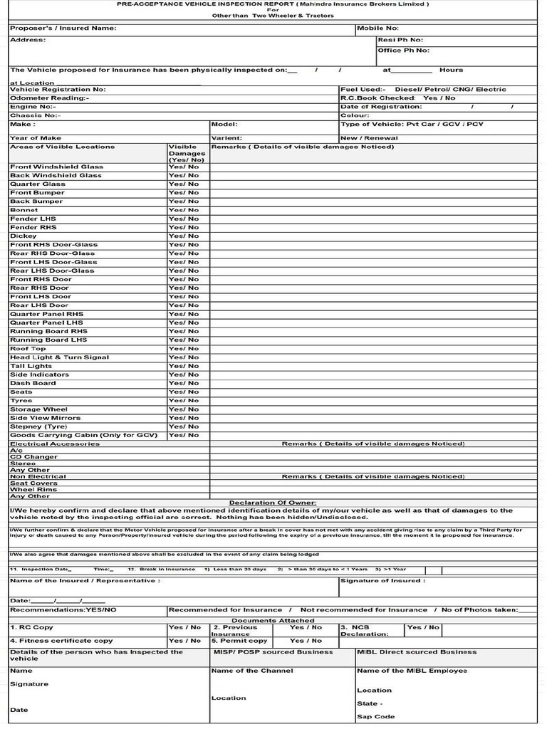 Inspection Report Format | PDF