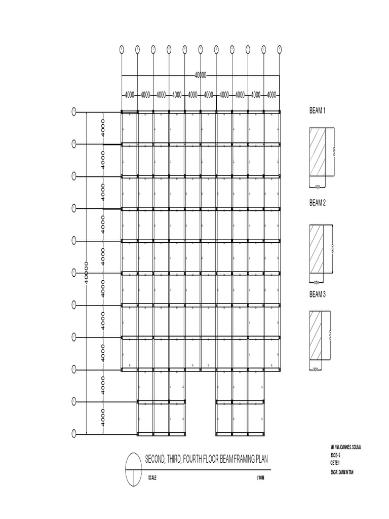 Second, Third, Fourth Floor Beam Framing Plan | PDF