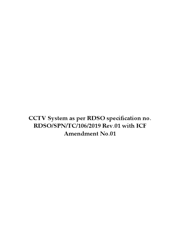 RDSO Specification No.106 - 130122 | PDF | Closed Circuit Television | 4 G