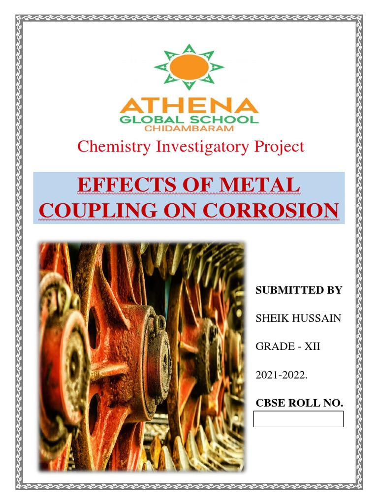 Effects of Metal Coupling On Corrosion: Chemistry Investigatory Project ...