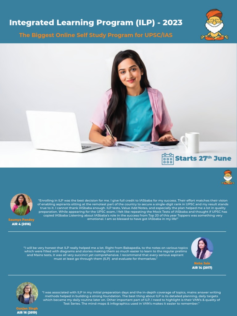 Integrated Learning Program (ILP) - 2023: The Biggest Online Self Study Program For UPSC/IAS ...