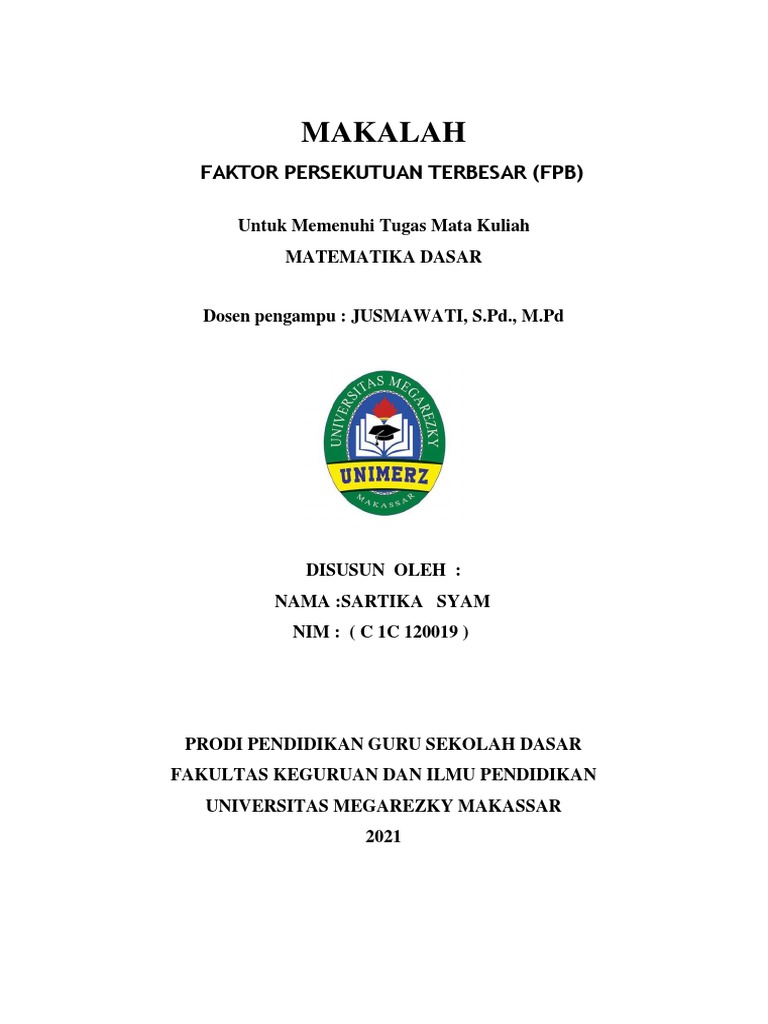 Pengertian dan Contoh FPB Matematika | PDF