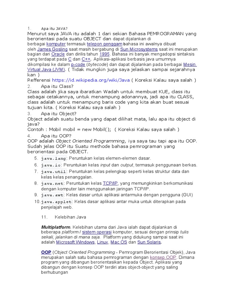 Apa Itu JAVA | PDF | Komputer