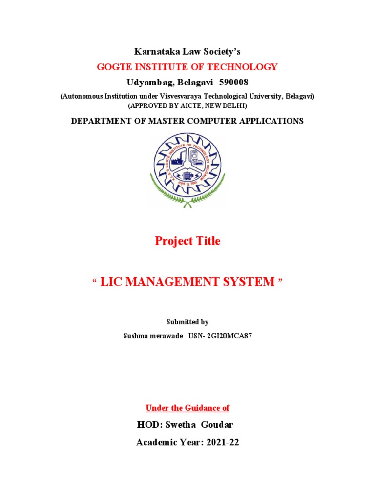 Lic Management System: Project Title | PDF | Insurance | Input/Output