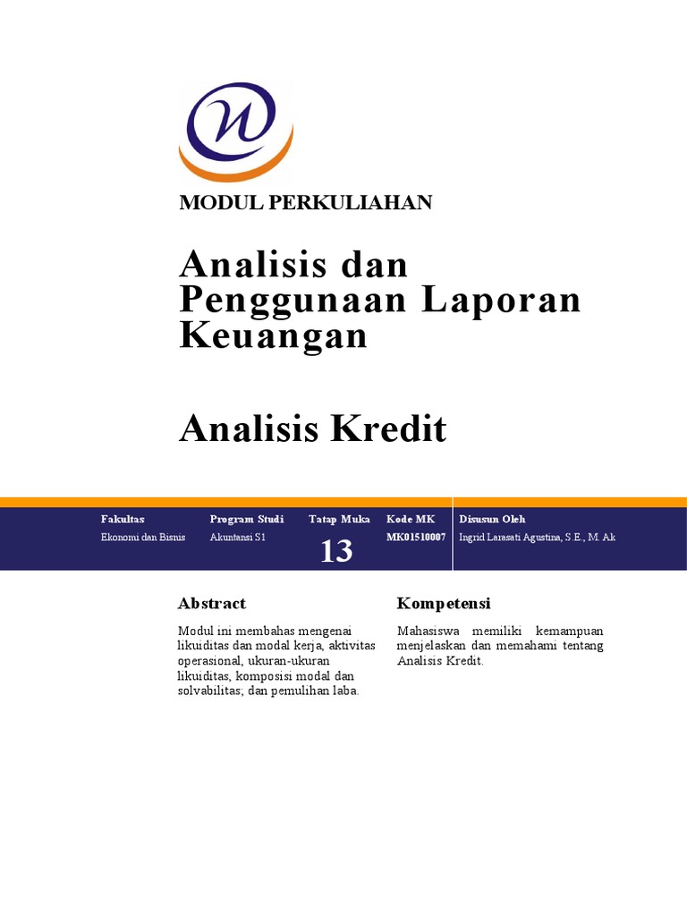 Modul 12. Analisis Kredit | PDF