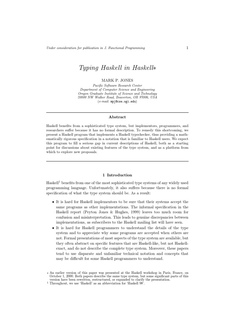 Typing Haskell In Haskell Pdf Data Type Scheme Programming Language 9303
