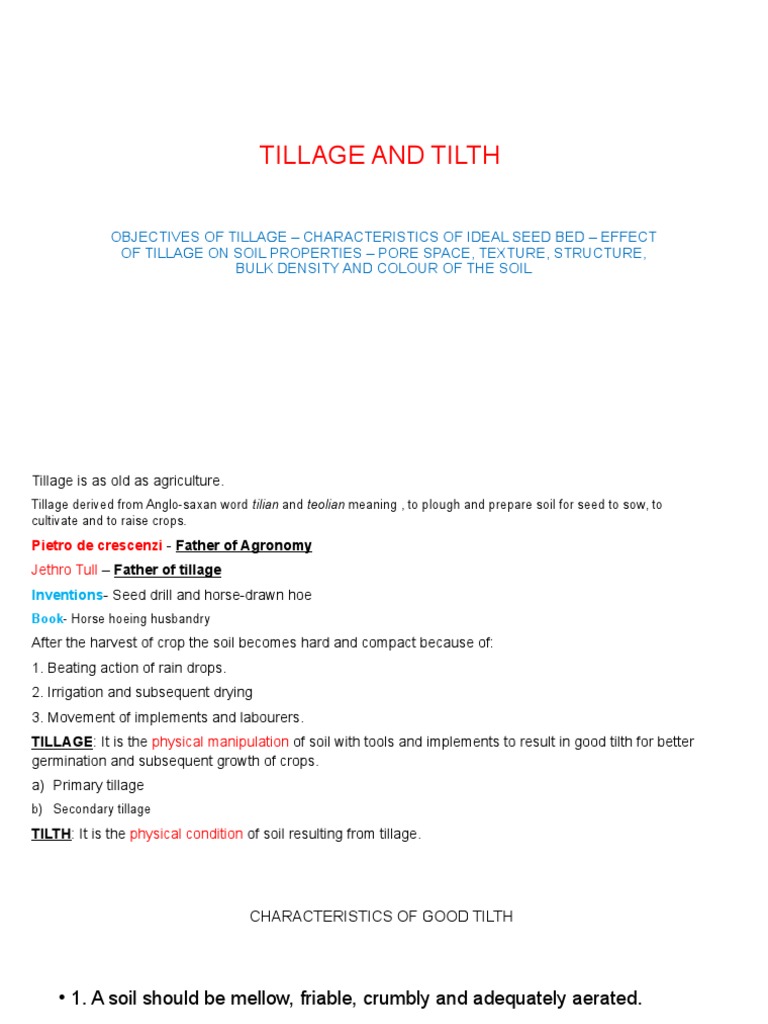 Tillage and Tilth | PDF | Soil | Tillage