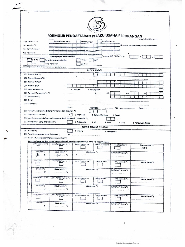 Formulir Kusuka Nelayan | PDF