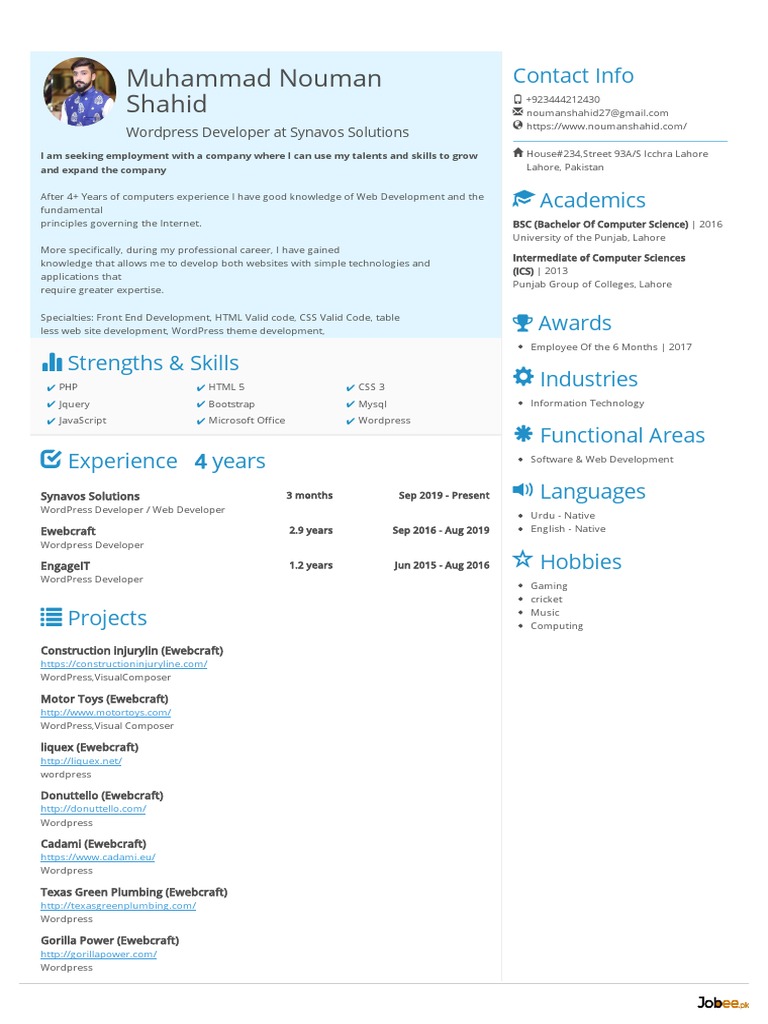 Muhammad Nouman Shahid: Contact Info | PDF | World Wide Web | Internet ...
