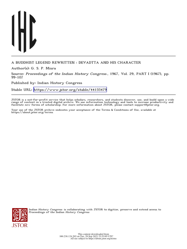 A Buddhist Legend Rewritten Devadatta and His Character | PDF | Gautama Buddha | Indian Religions