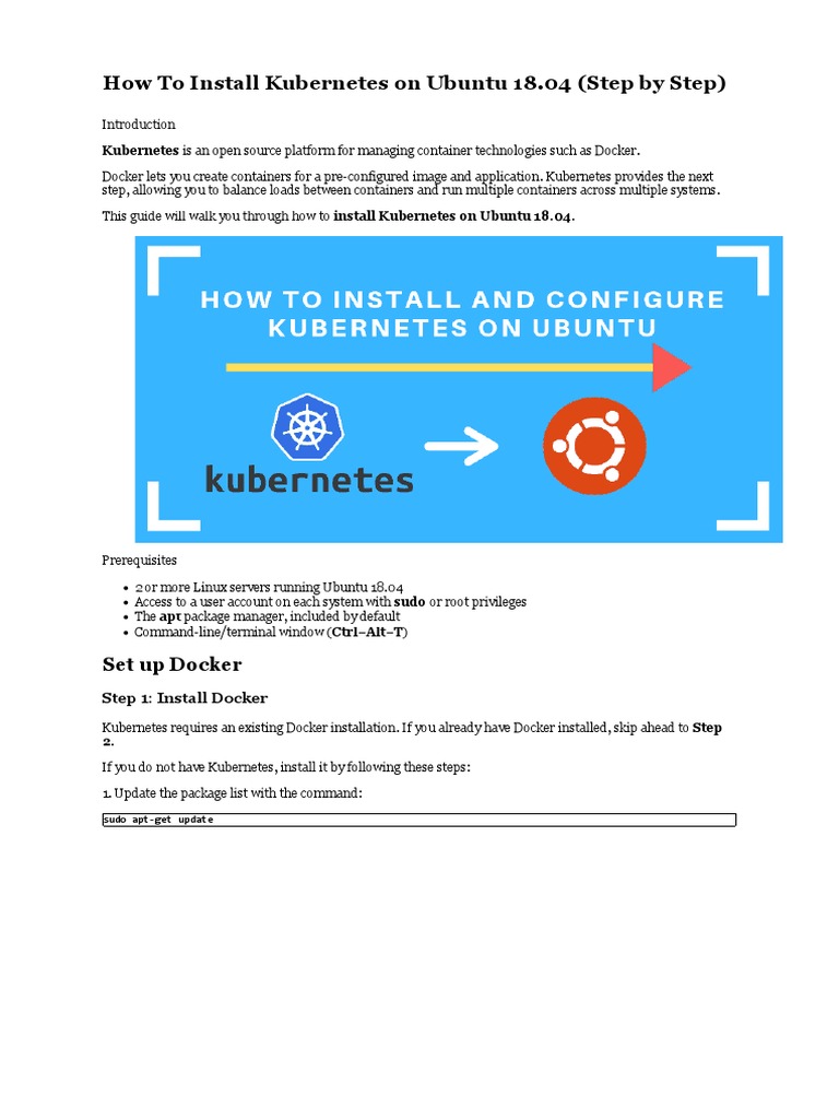 How To Install Kubernetes On Ubuntu 18.04 (Step by Step) | PDF ...