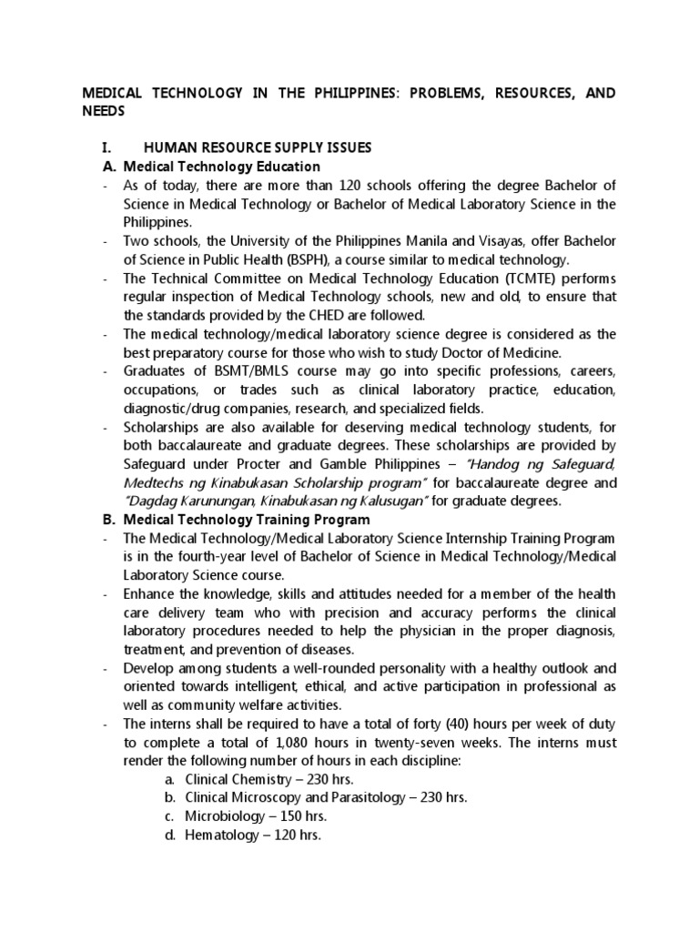 Medical Technology in The Philippines | PDF | Medicine | Health Care