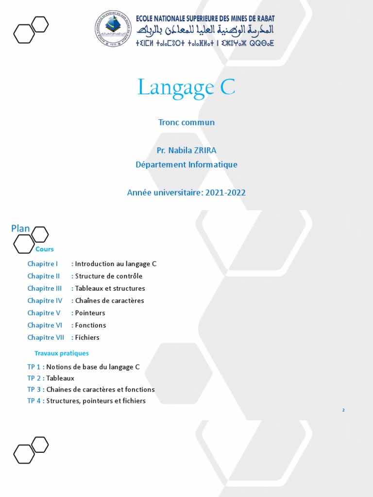 Cours Complet sur le Langage C | PDF | C (Langage de programmation ...