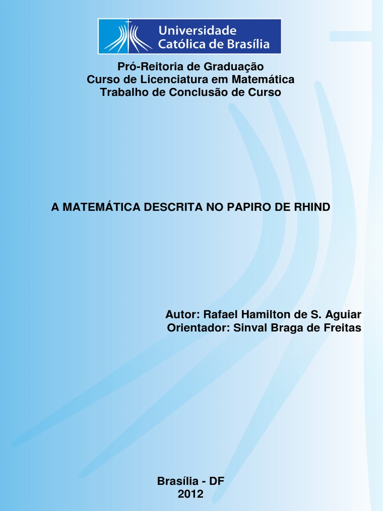 Matemática Egípcia no Papiro de Rhind | PDF | Matemática | Matemática ...