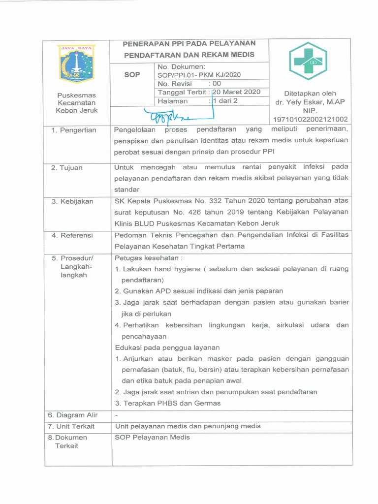 Penerapan Ppi Pada Pelayanan Pendaftaran Dan Rekam Medis - 000877 | PDF
