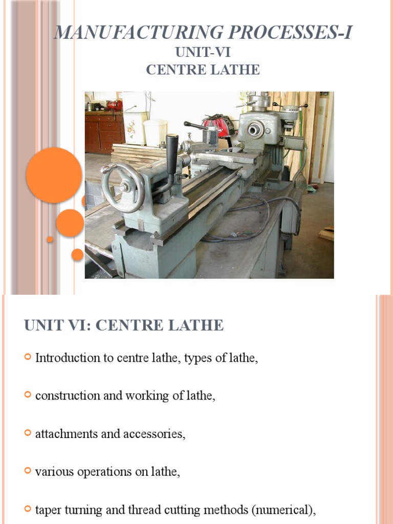 Centre Lathe Construction and Operations | PDF | Screw | Machining