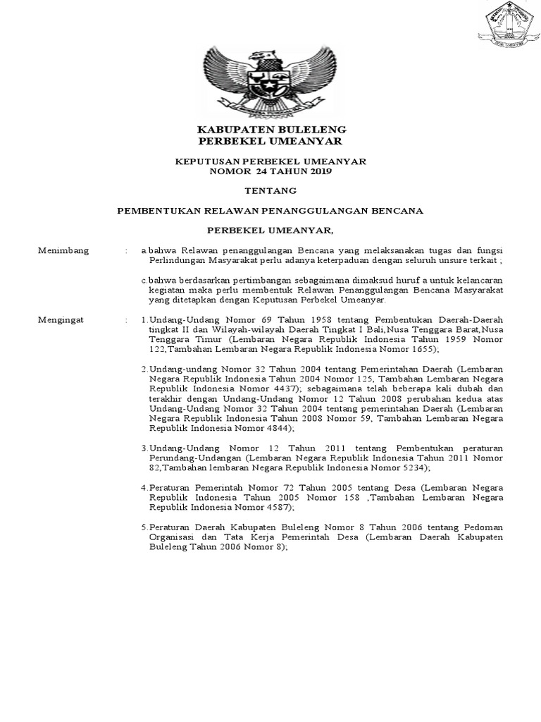 Sk. 24 Relawan Penenggulangan Bencana | PDF