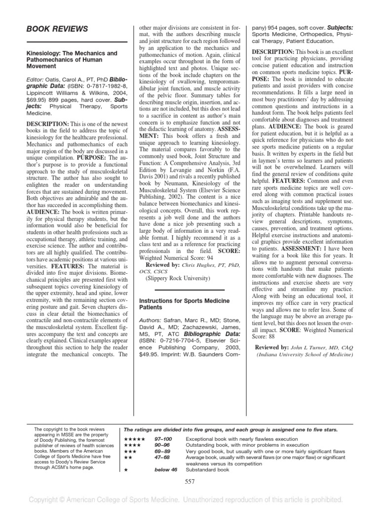 Book Reviews: Editor: Oatis, Carol A., PT, PHD Biblio | PDF | Medicine ...