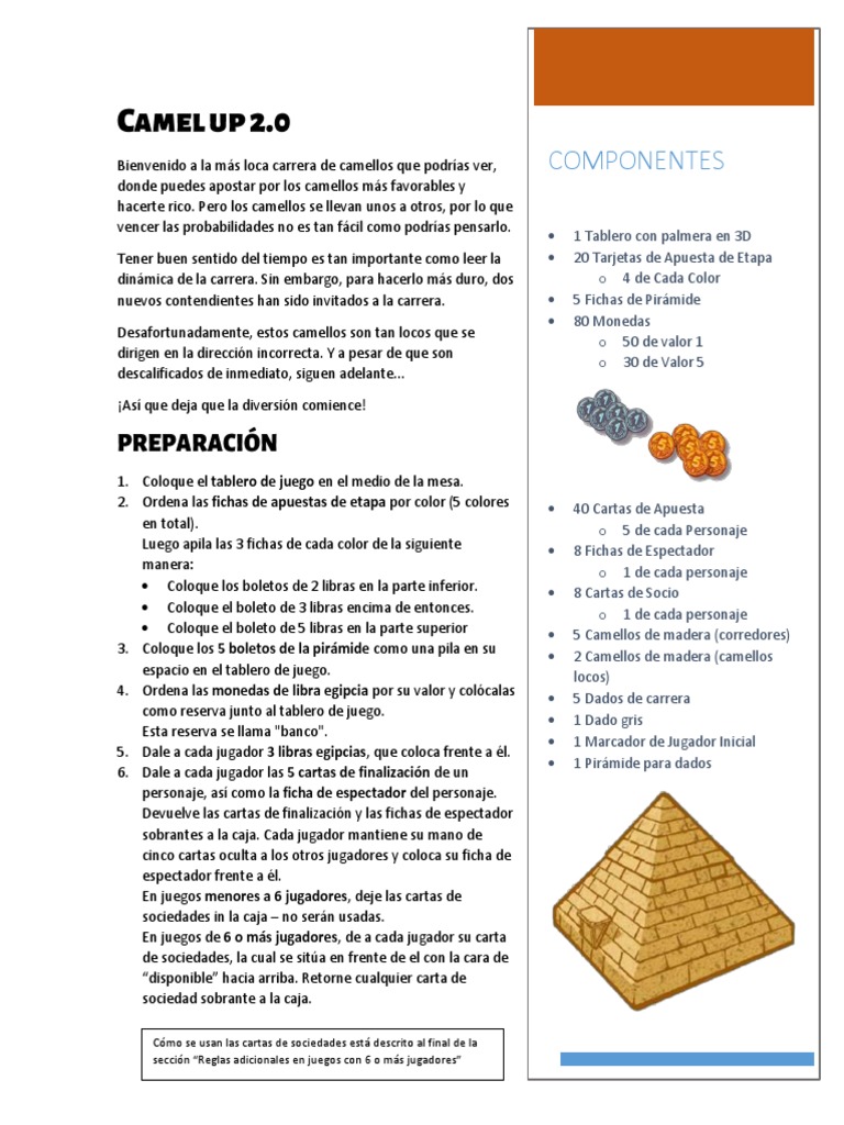 Camel Up | PDF | Dinero | Pirámide