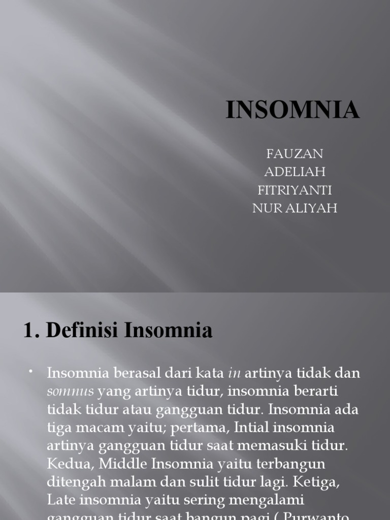 Insomnia | PDF