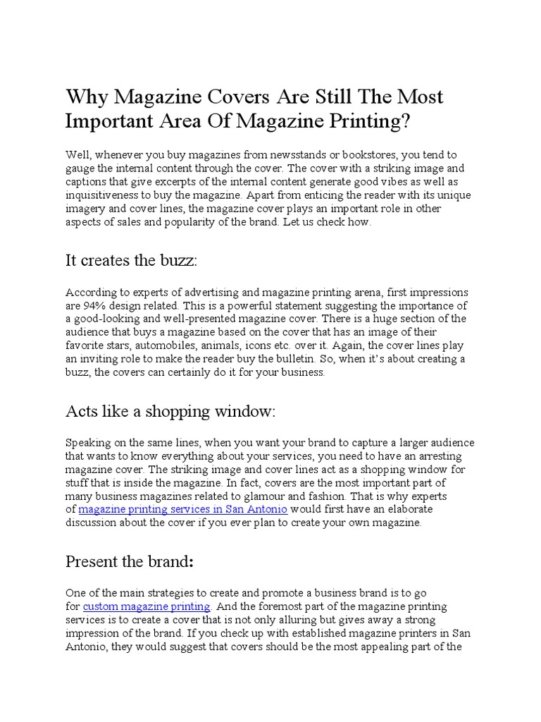 Why Magazine Covers Are Still The Most Important Area of Magazine ...