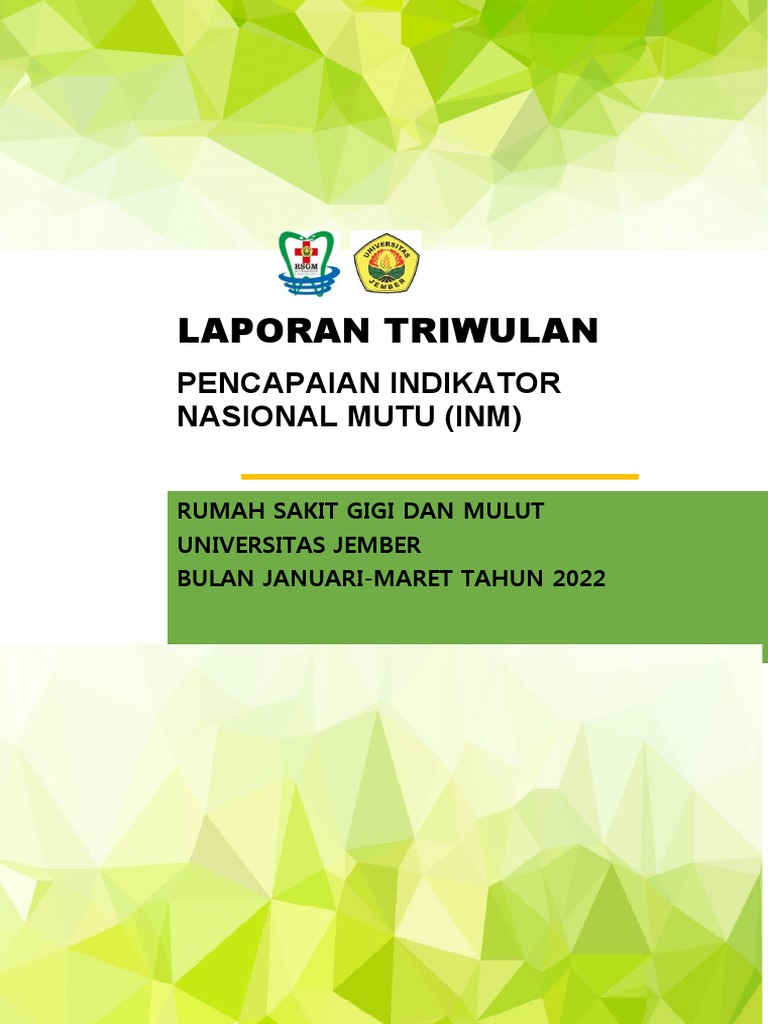 Laporan Triwulan INDIKATOR NASIONAL MUTU Jan-Maret 2022 | PDF