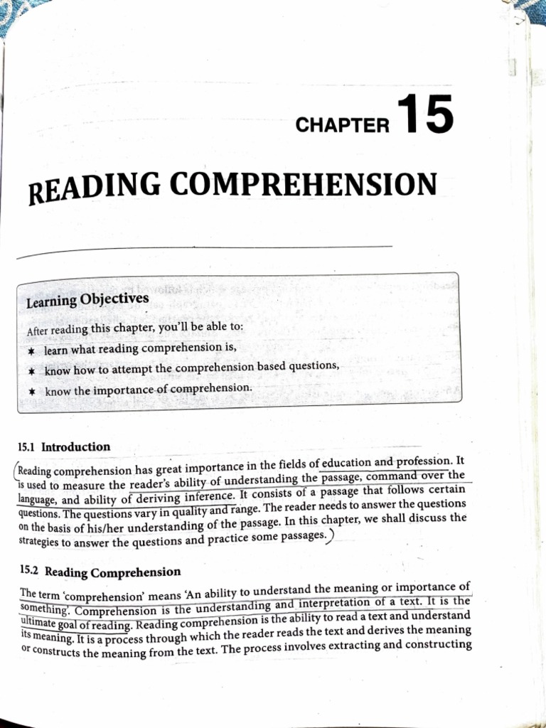 Read Ing Comprehension: - Chapter | PDF | Reading Comprehension | Behavior Modification