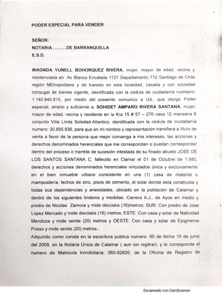 Poder Especial de Venta | PDF