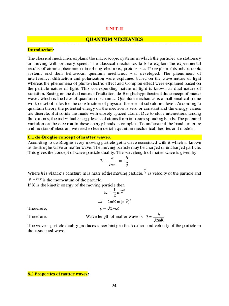 Quantum Mechanics Notes | PDF | Waves | Electrical Resistivity And ... Quantum Mechanics Notes | PDF | Waves | Electrical Resistivity And ...