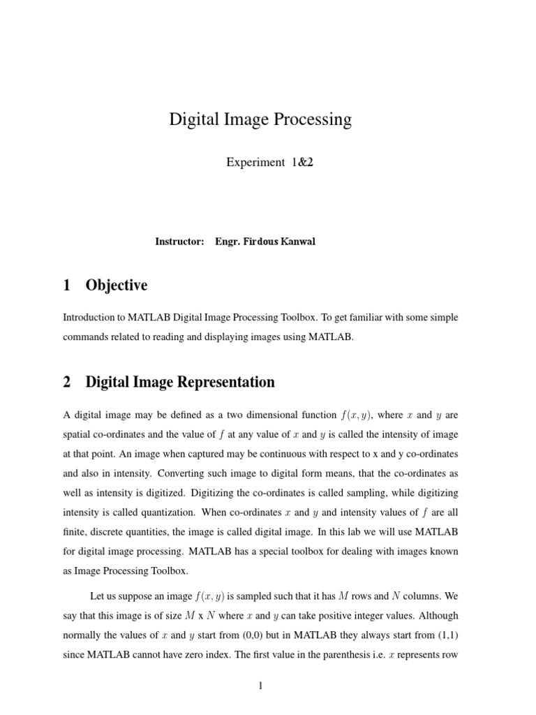 Digital Image Processing: 1 Objective | PDF | Computer File | Directory ...