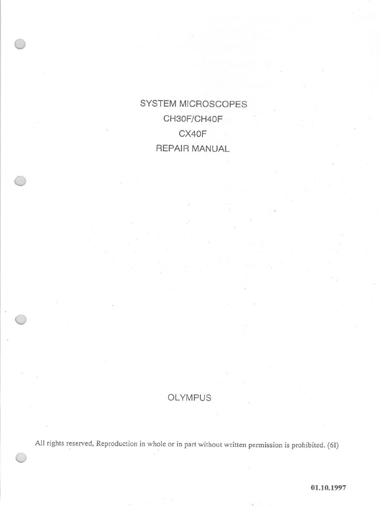 Olympus CH30/CH40 Microscope Manual | PDF | Electrical Connector ...