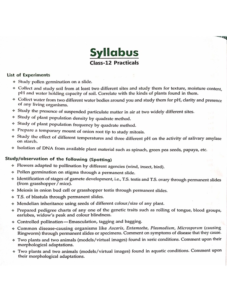 Pristine Biology Lab Manual Class XII | PDF