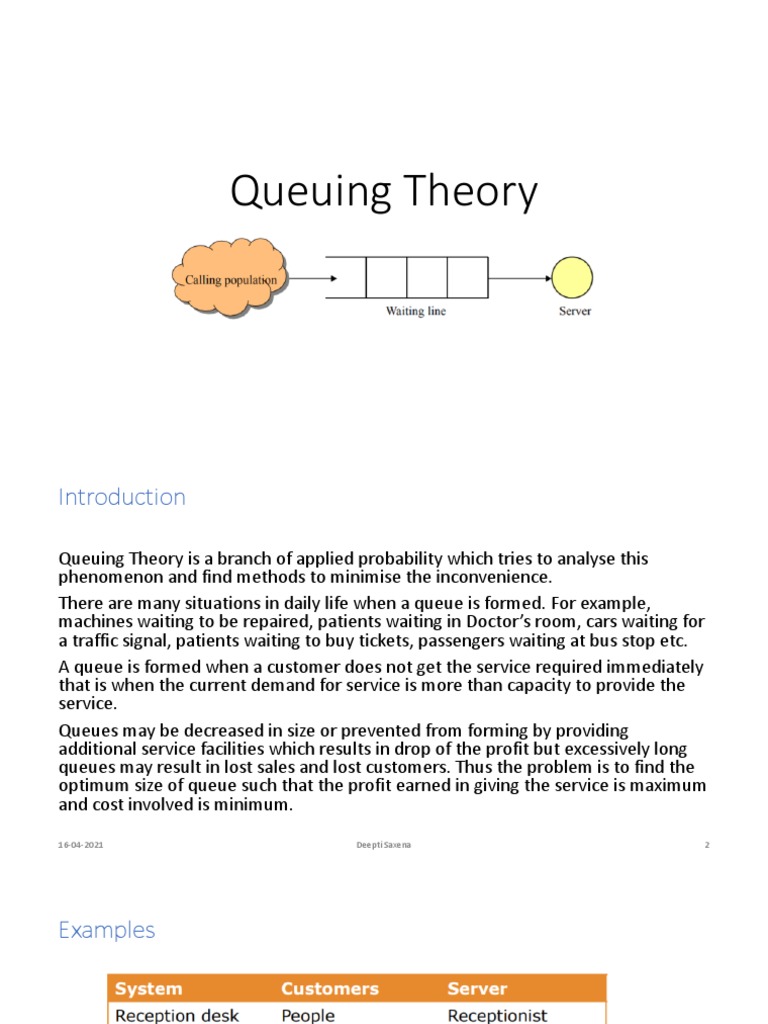 Notes-Queuing Theory | PDF | Systems Science | Applied Mathematics