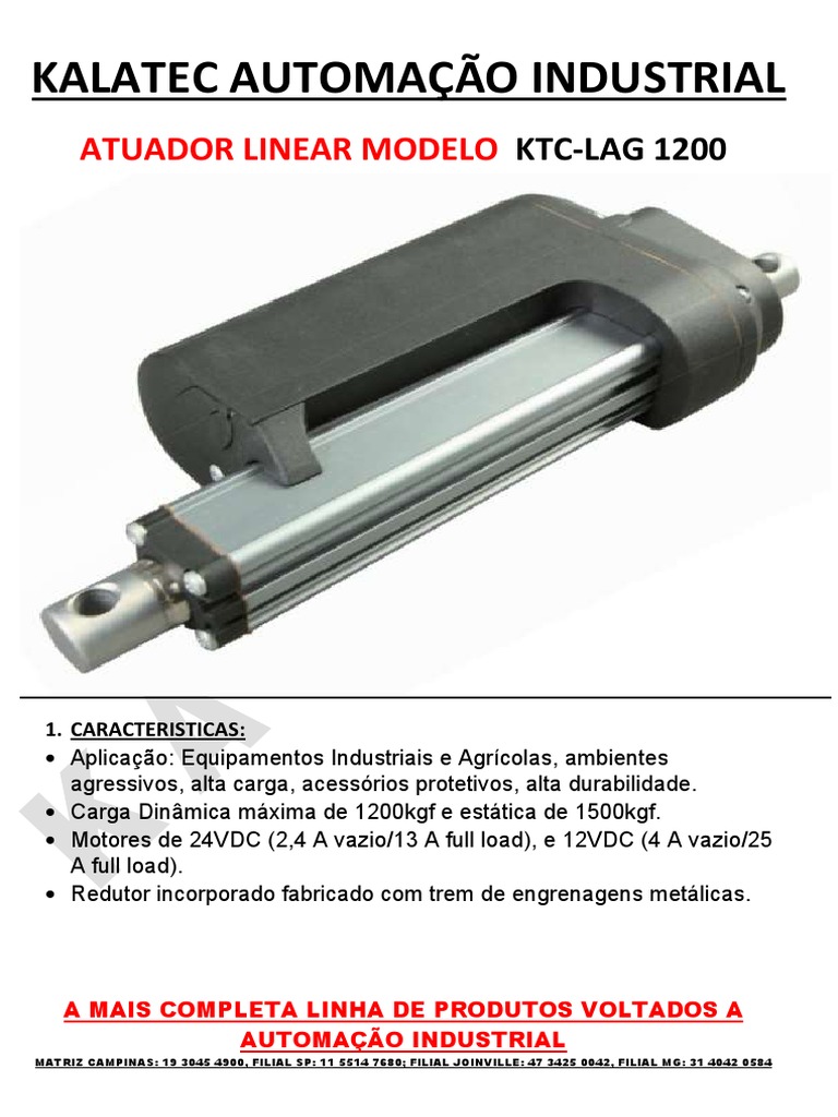 Kalatec Automação Industrial: Atuador Linear Modelo | PDF | Bens ...