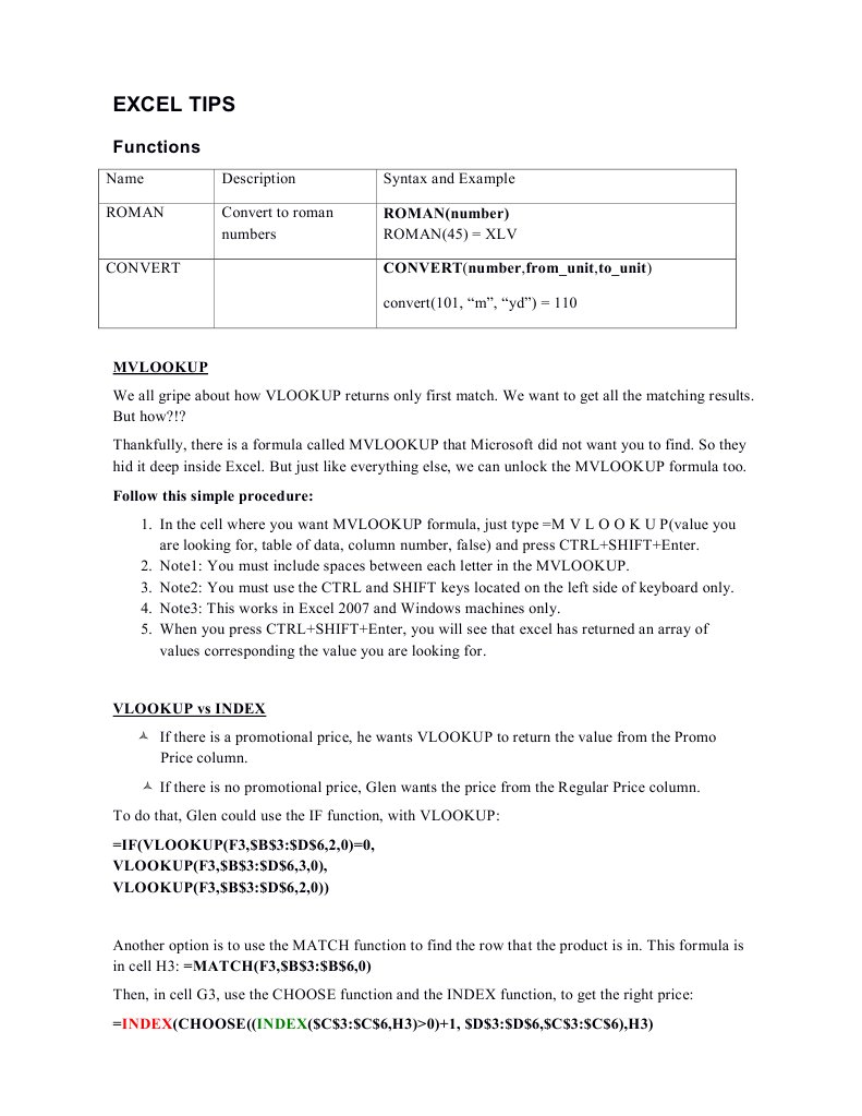 Excel Tips | PDF | Microsoft Excel | Array Data Structure