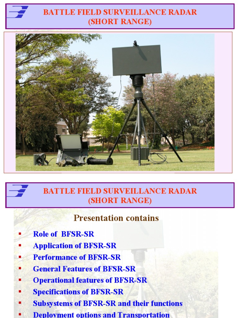 Battle Field Surveillance Radar (Short Range) | PDF | Radar | Electronics