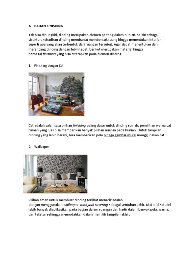 Bahan Finishing | PDF | Griya & Taman