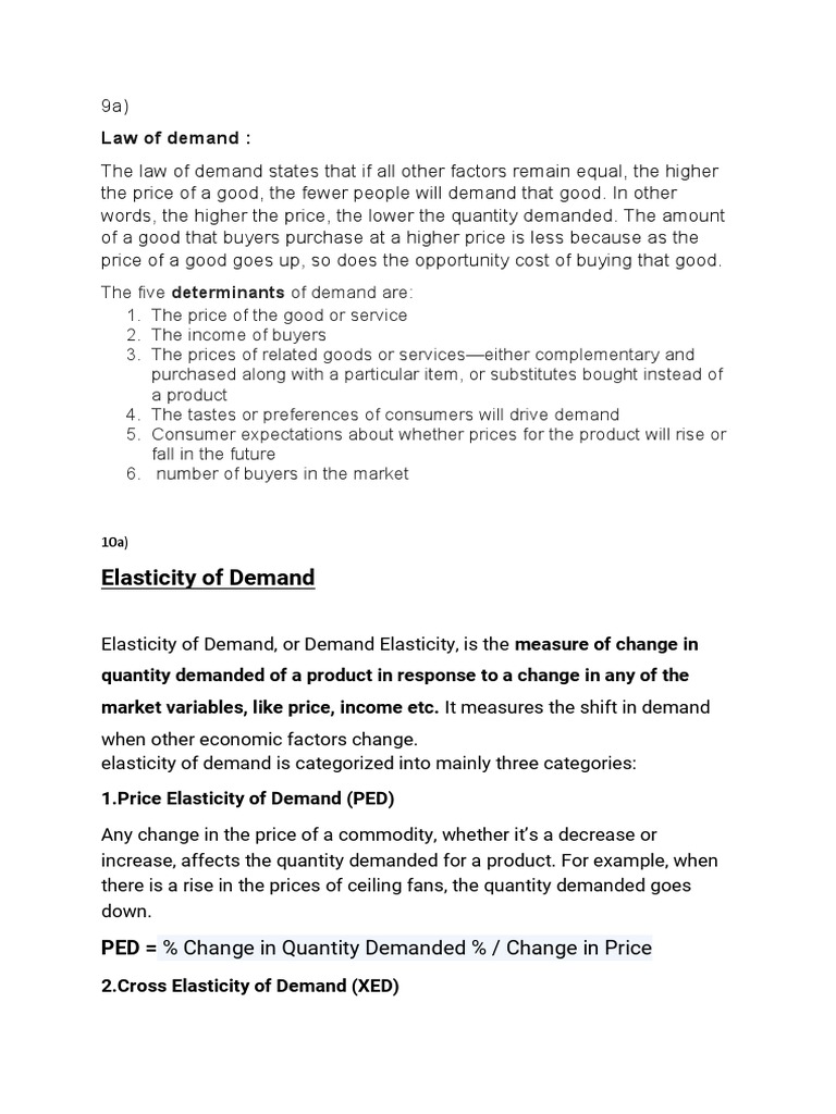 BEFA Unit 2 BSB | PDF | Demand | Elasticity (Economics)