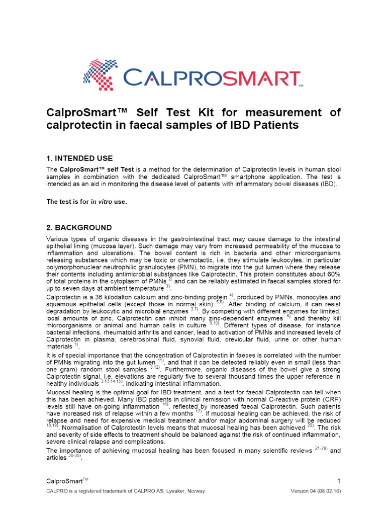 CalproSmart Self Test Kit For Measurement of Calprotectin in Faecal ...