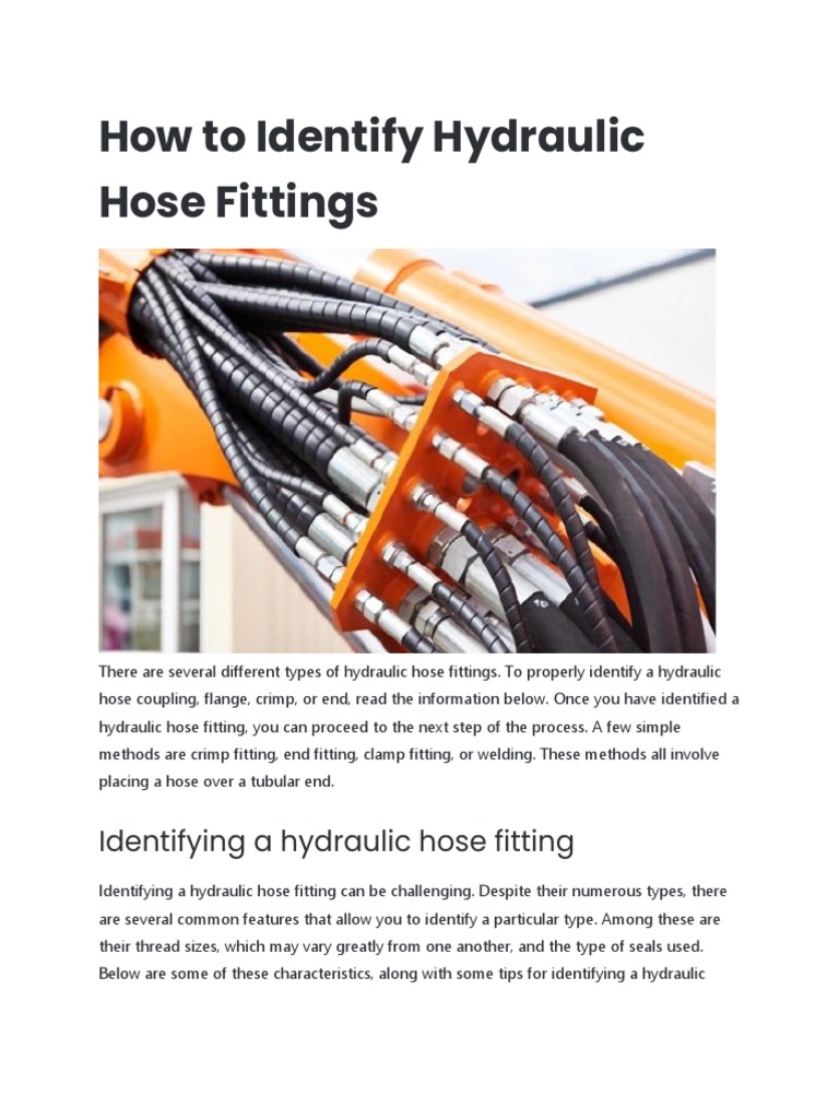 How To Identify Hydraulic Hose Fittings | PDF | Manufactured Goods | Gas Technologies