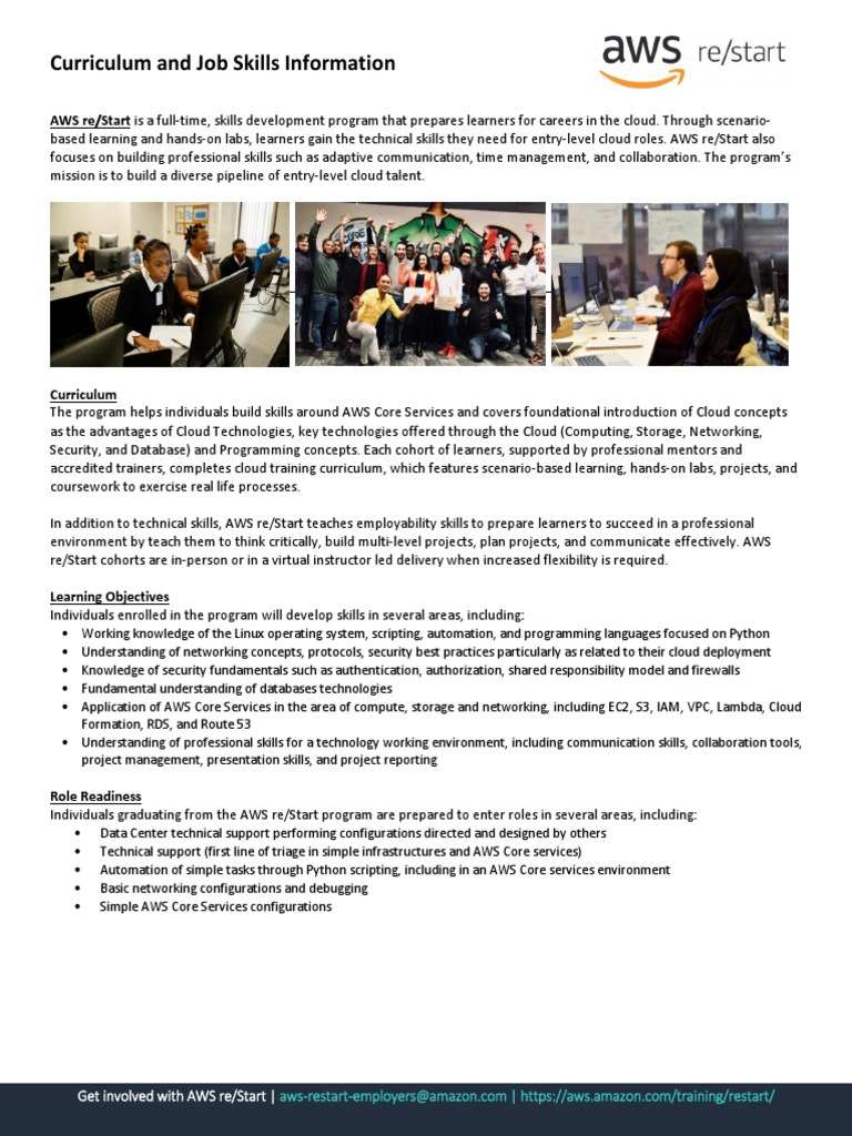 AWS re/Start Program Curriculum Overview | PDF | Cloud Computing ...