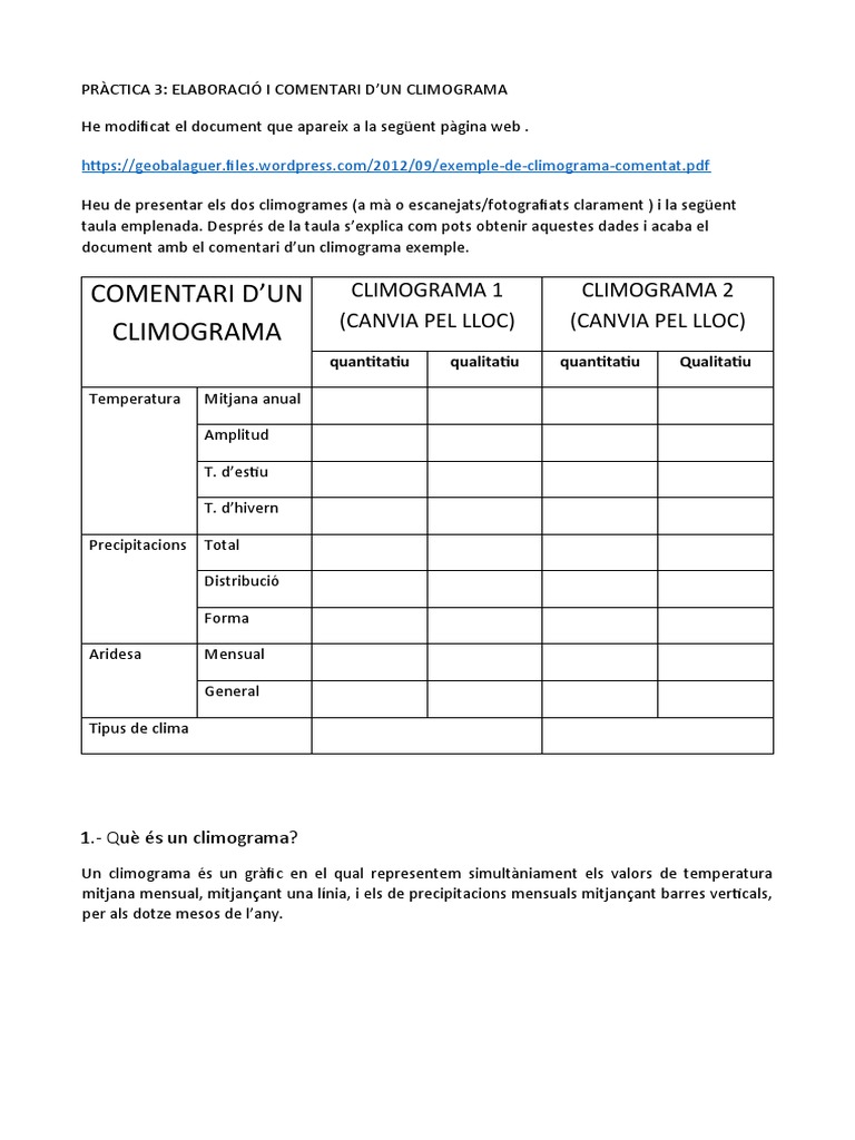 Pràctica 3 - Climogrames | PDF